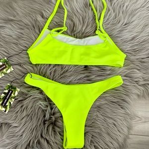Beachside Vibes Co | Swim | Neon Yellow Ribbed Bikini Nwt | Poshmark